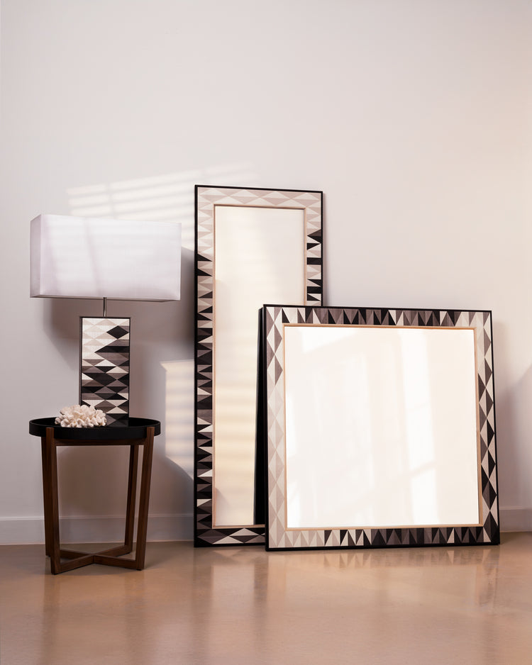 Henley Triangle Monochrome Square Mirror | Designer Furniture | LINLEY