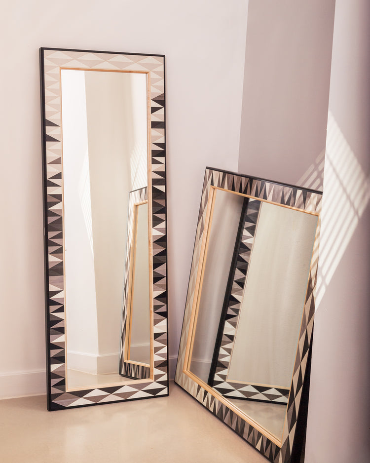 Henley Triangle Monochrome Square Mirror | Designer Furniture | LINLEY